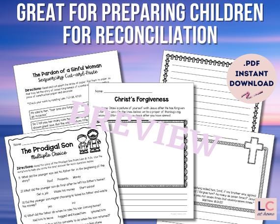 Reconciliation Bible Story Activities for Catholic Kids | Prodigal Son ...