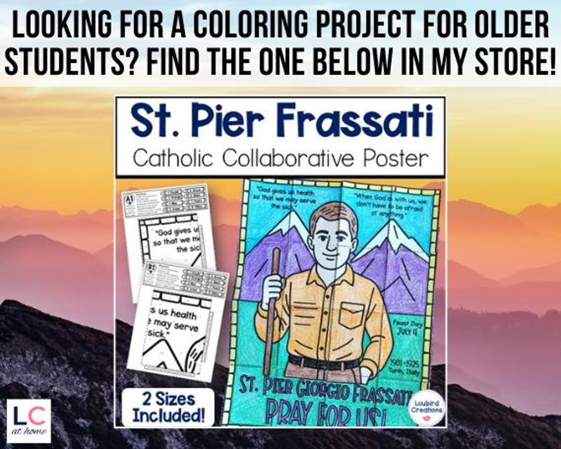 Saint Pier Giorgio Frassati Coloring Sheets | Catholic Saint Coloring ...