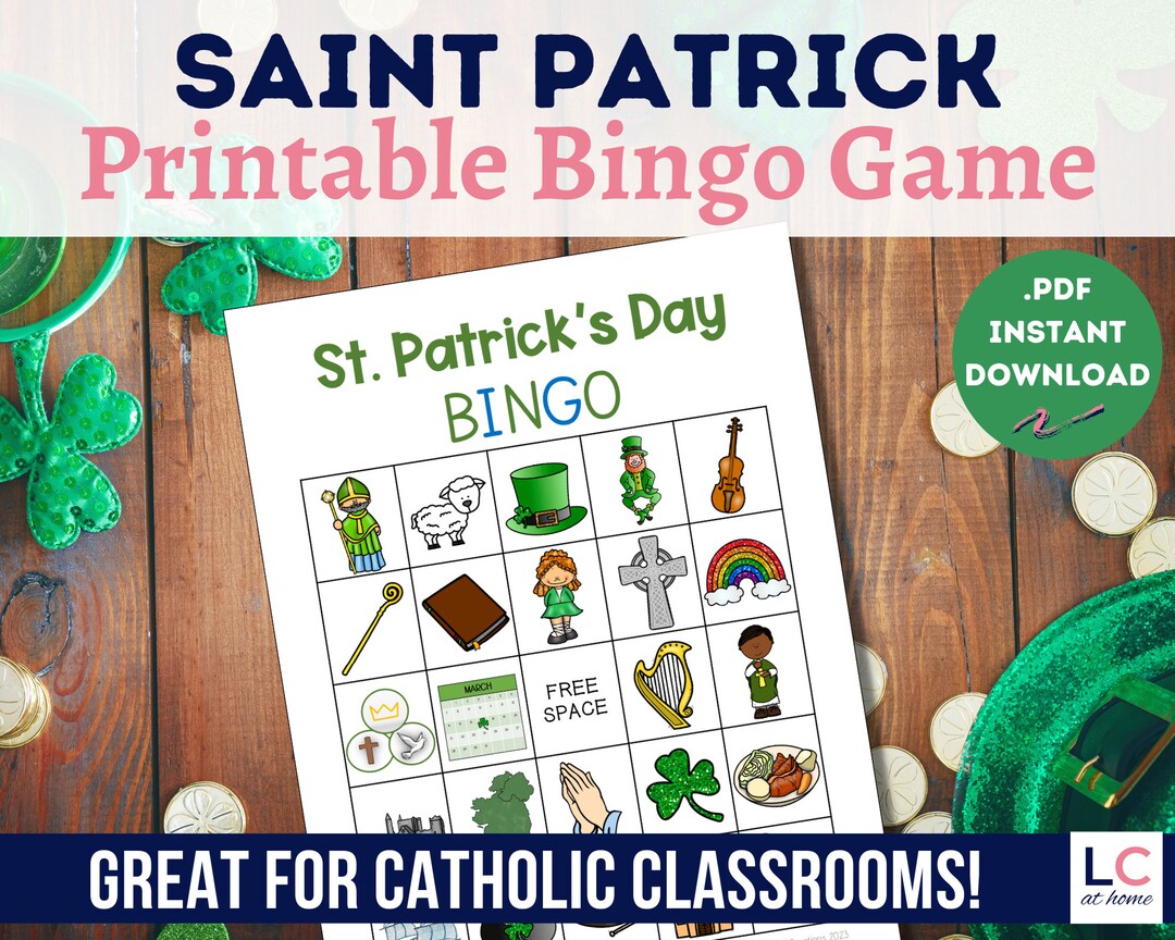 Saint Patrick Bingo Game Catholic Christian Edition Feast of St ...