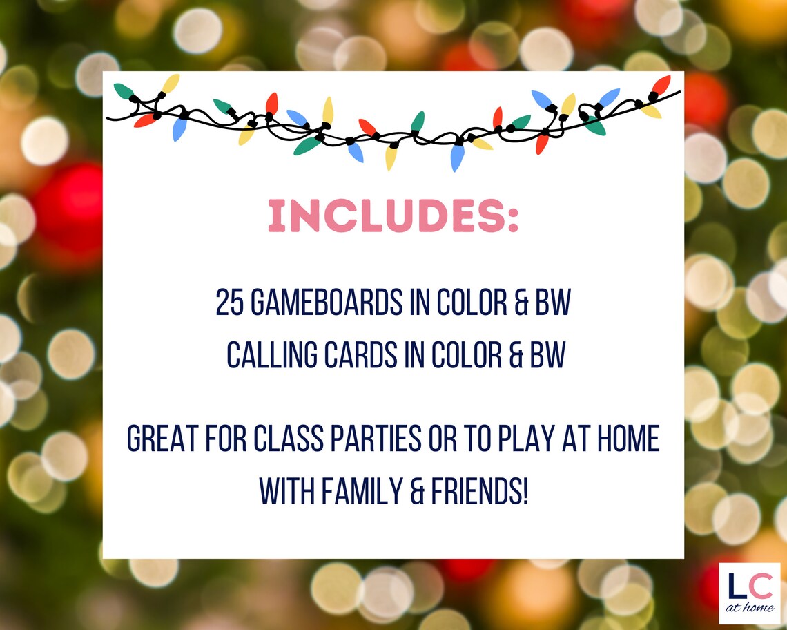 Christmas Bingo Game for Christian Kids | Printable Christmas Party ...