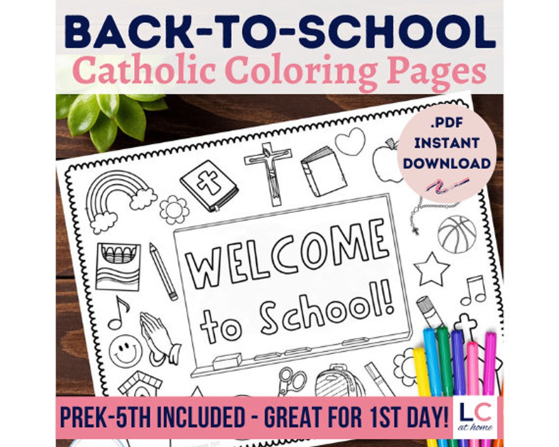 Catholic First Day of School Coloring Page | Back to School Catholic ...