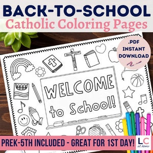 Catholic First Day of School Coloring Page | Back to School Catholic ...