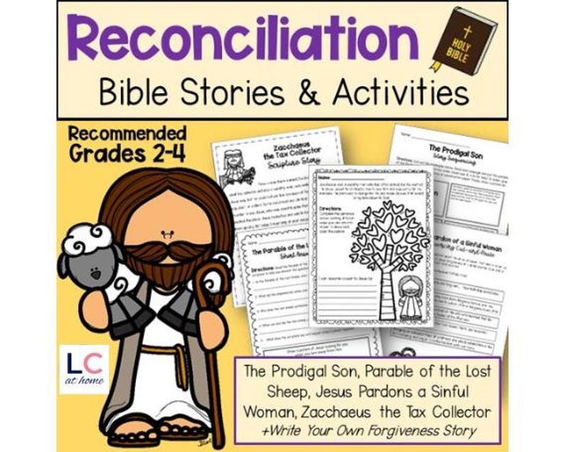 Reconciliation Bible Story Activities for Catholic Kids | Prodigal Son ...