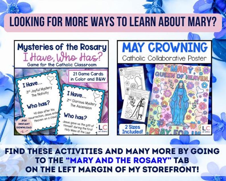Mary May Crowning Booklet and Coloring Sheet for Catholic Kids (digital ...