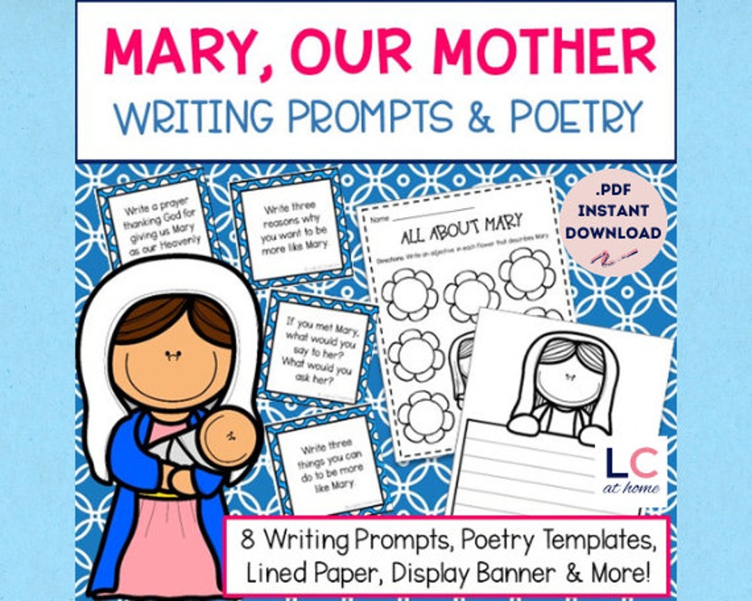 Mary Writing Prompts and Poetry May Catholic Bulletin Board Blessed ...