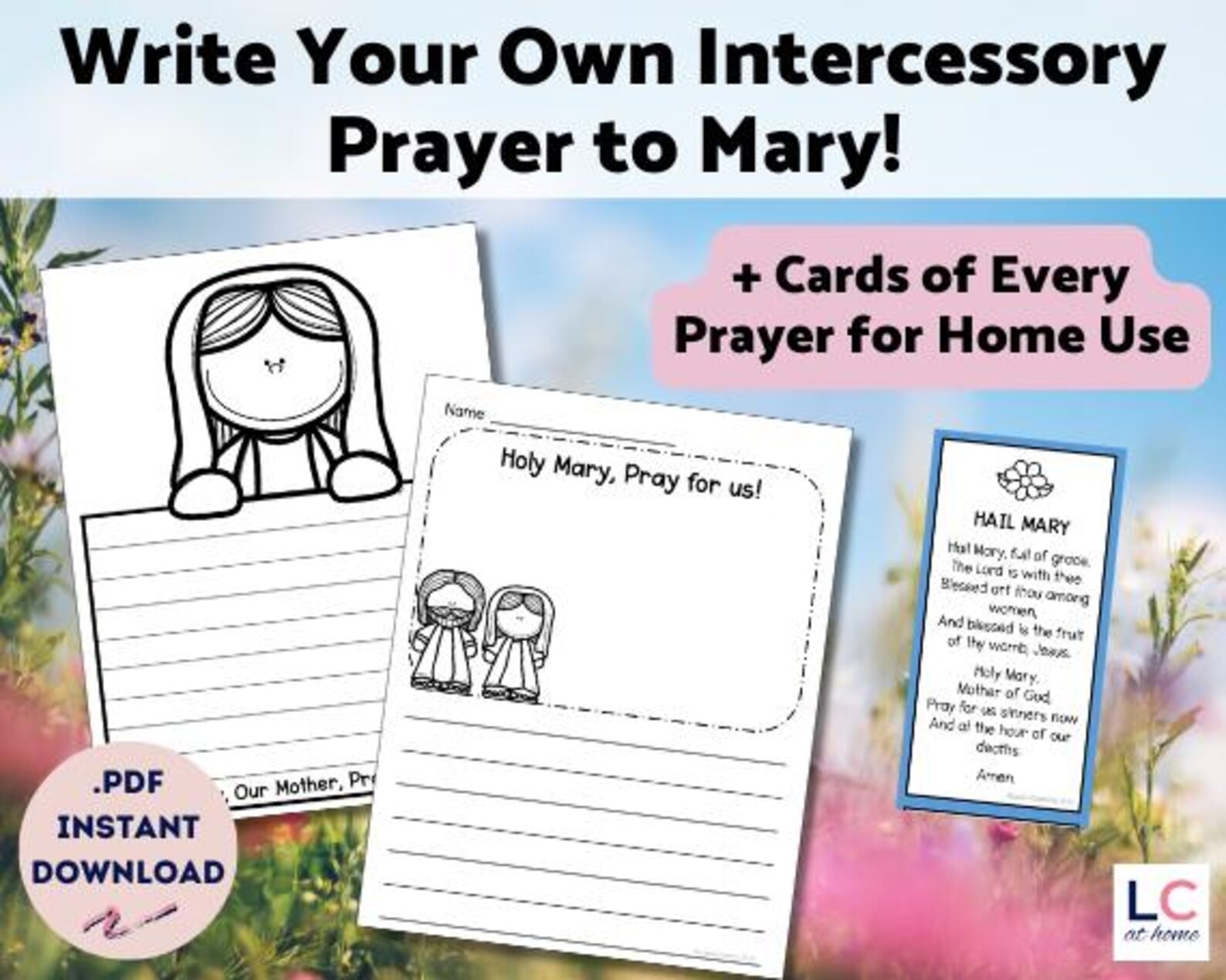 Mother Mary Catholic Prayers | Hail Mary | Memorare | Hail Holy Queen ...