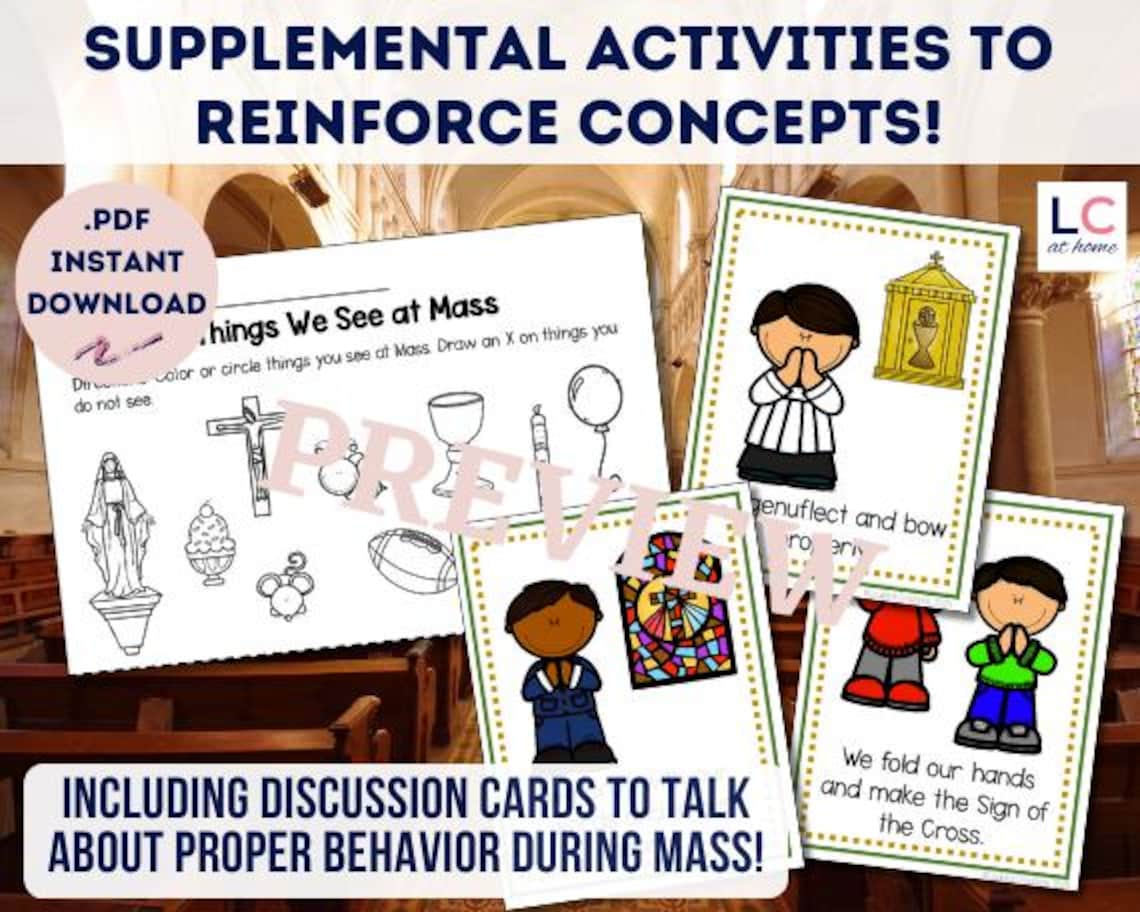Holy Mass Printable Booklet for Catholic Kids | Church Activities ...
