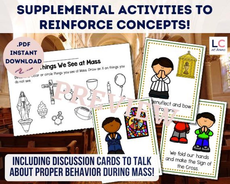 Holy Mass Printable Booklet for Catholic Kids | Church Activities ...