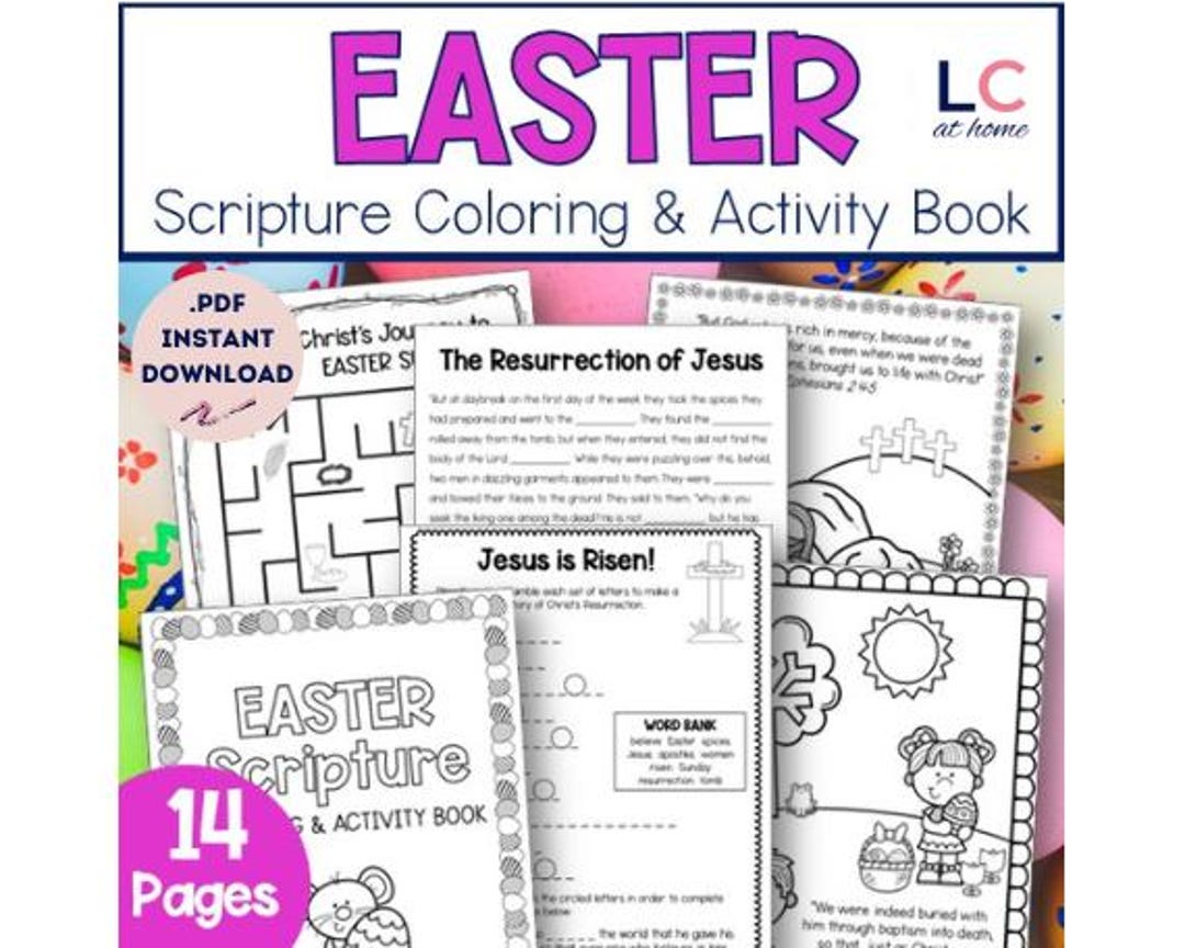 Easter Sunday Scripture Coloring and Activity Book | Resurrection ...