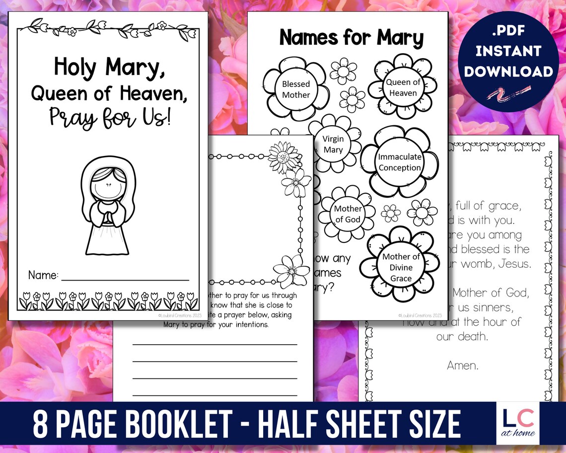 May Crowning Activities and Coloring Sheet for Catholic Kids | Mary ...