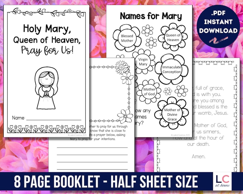 May Crowning Activities and Coloring Sheet for Catholic Kids | Mary ...