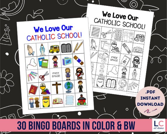 Catholic School Printable Bingo Game | Back-to-school | Catholic ...