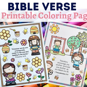 Bible Verse Coloring Sheets for Kids Printable Scripture Activities ...