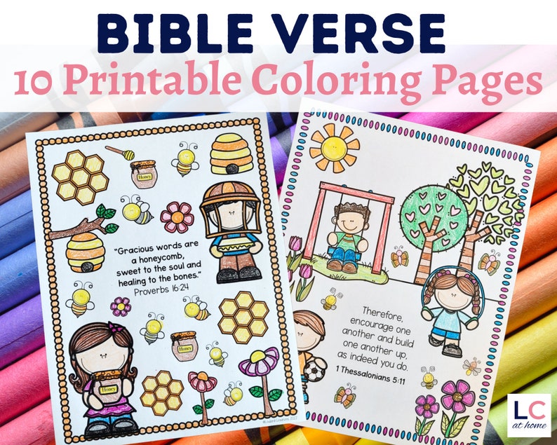 Bible Verse Coloring Sheets for Kids Printable Scripture - Etsy