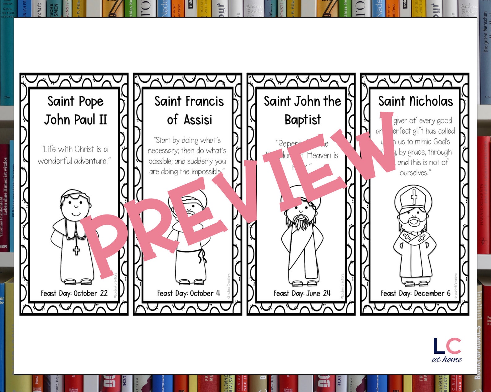 Catholic Saints Printable Bookmarks for Kids | 80 Saints Incentives ...