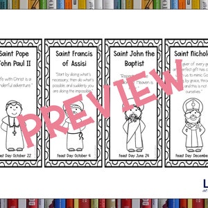 Catholic Saints Printable Bookmarks for Kids | 80 Saints Incentives ...