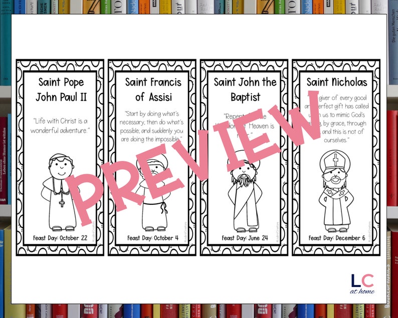 Catholic Saints Printable Bookmarks for Kids | 80 Saints Incentives ...