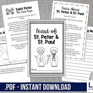 Saints Peter and Paul Printable Activity Booklet for Catholic Kids | St ...