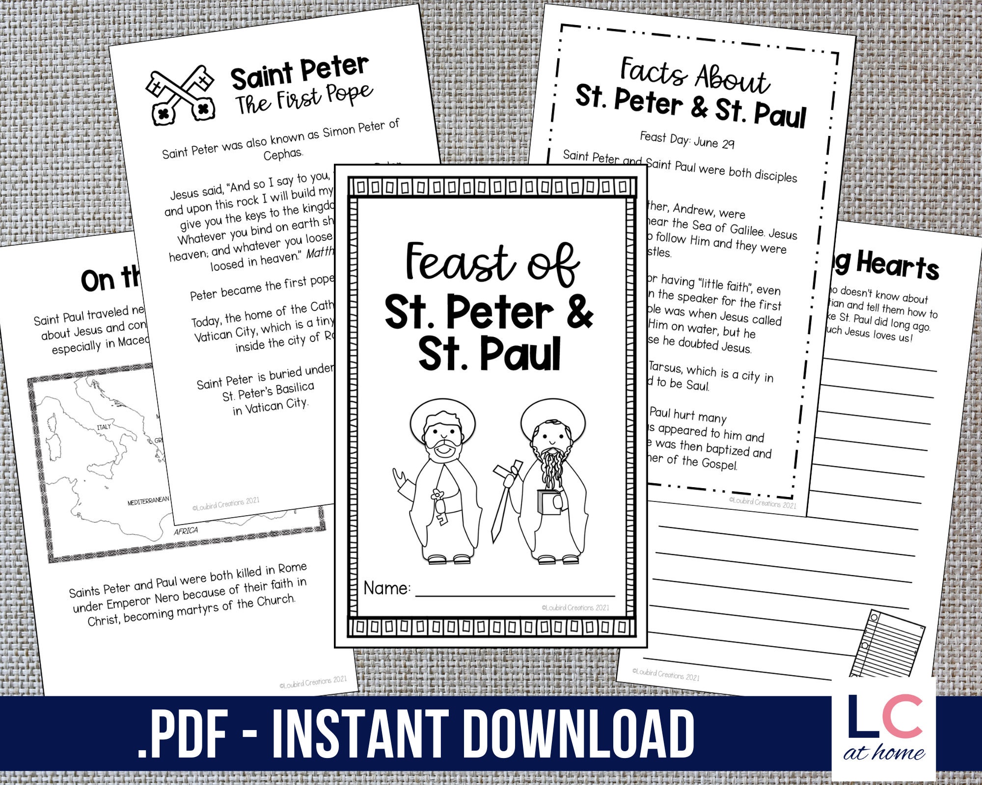 Saints Peter and Paul Printable Activity Booklet for Catholic Kids | St ...
