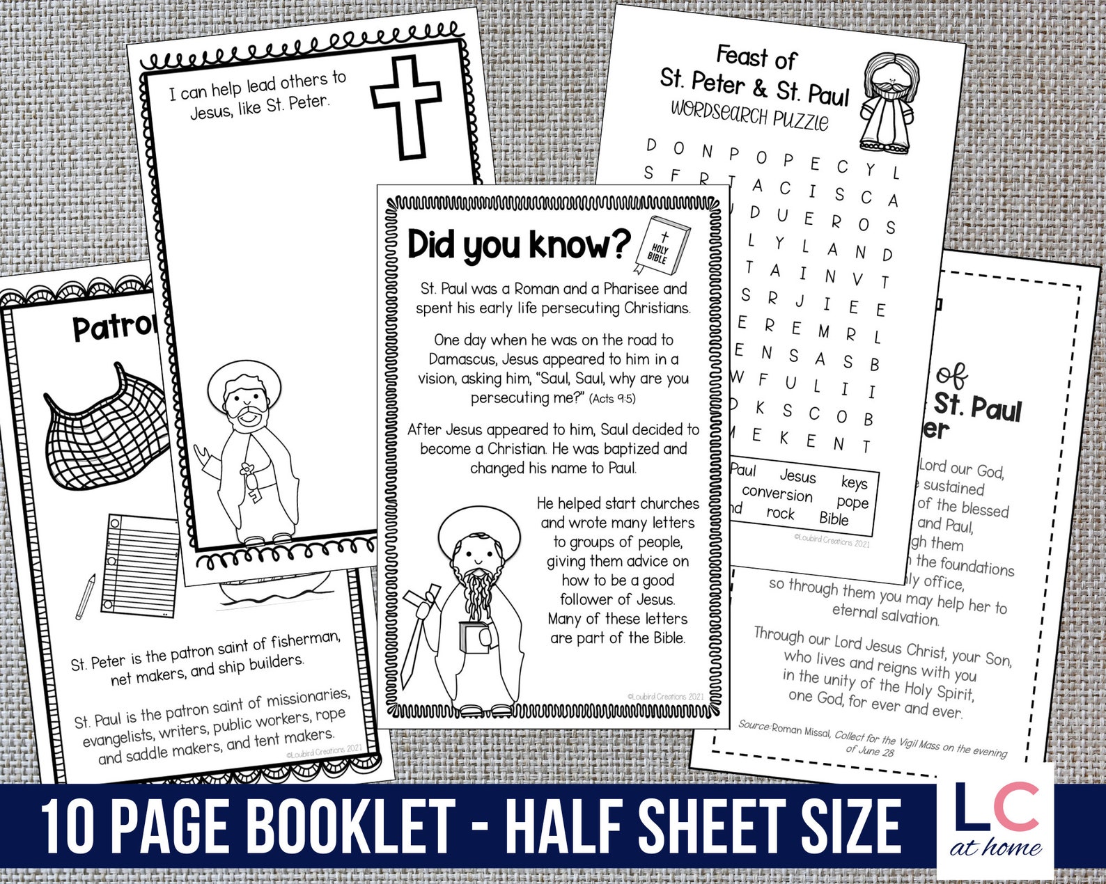 Saints Peter and Paul Printable Activity Booklet for Catholic Kids | St ...