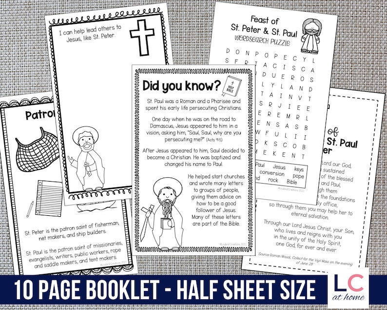 Saints Peter and Paul Printable Activity Booklet for Catholic Kids | St ...