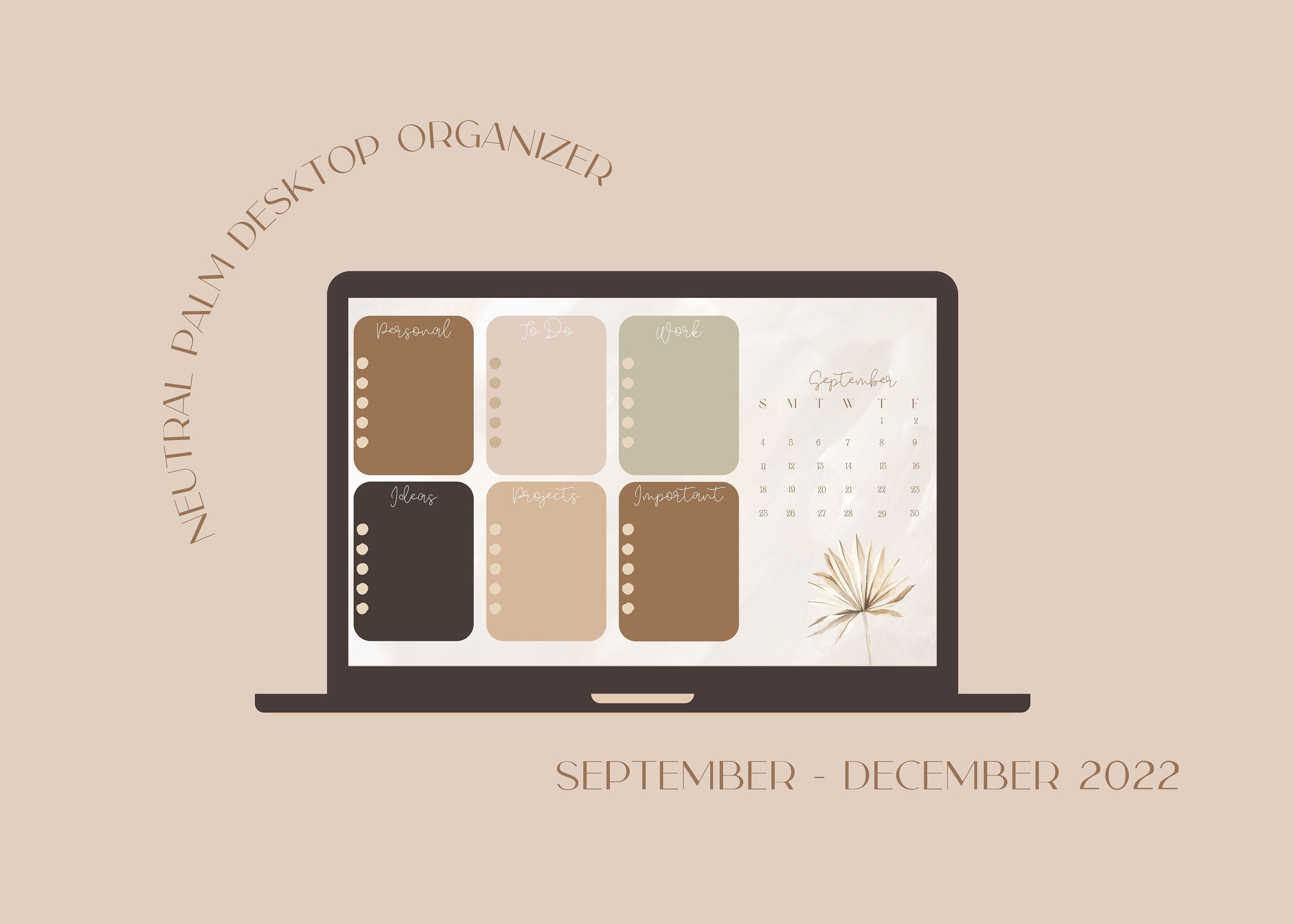 Neutral Palm Desktop Organizer - Etsy