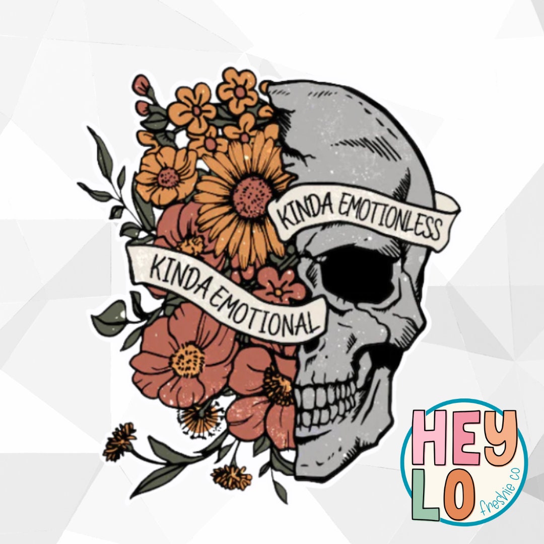 Kinda Emotional, Kinda Emotionless Sticker Stickers Water-resistant ...