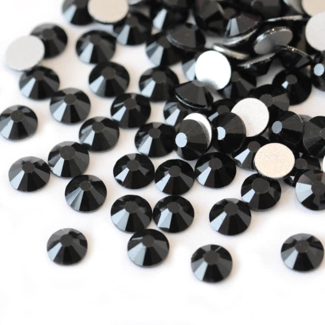 Jet Black Glass Rhinestones - Etsy