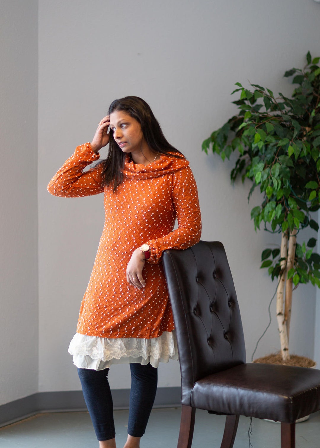 Rusty Ivory Ruffled Lace Bottom Dress - Etsy