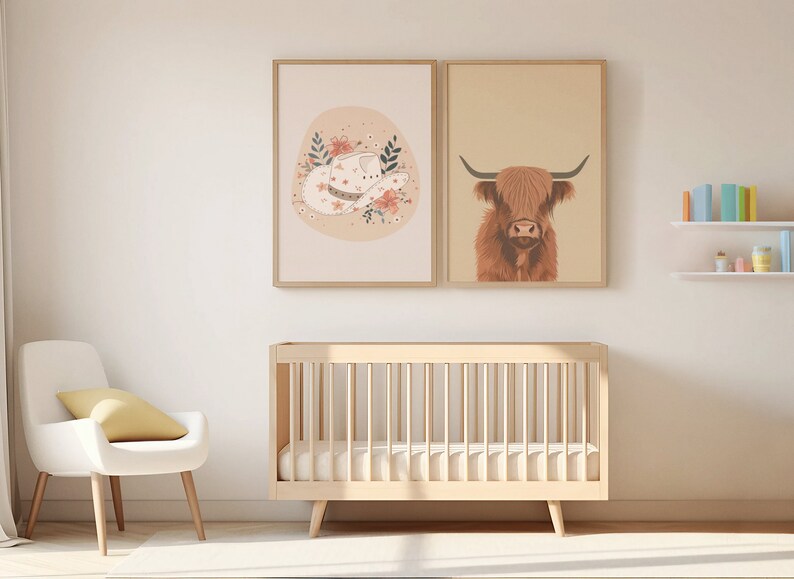Highland Cow Wall Art, Cute Poster, Kids Nursery Decor, Kid's Room ...
