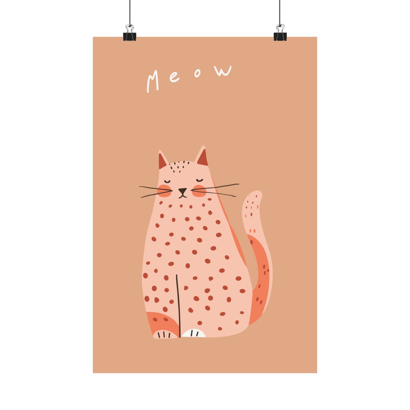 Meow Cat Wall Art, Cute Poster, Nursery Decor, Cat Kid's Room Poster ...