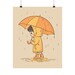 Rainy Day Wall Art, Cute Poster, Rain Umbrella Decor, Nursery Art, Kid ...