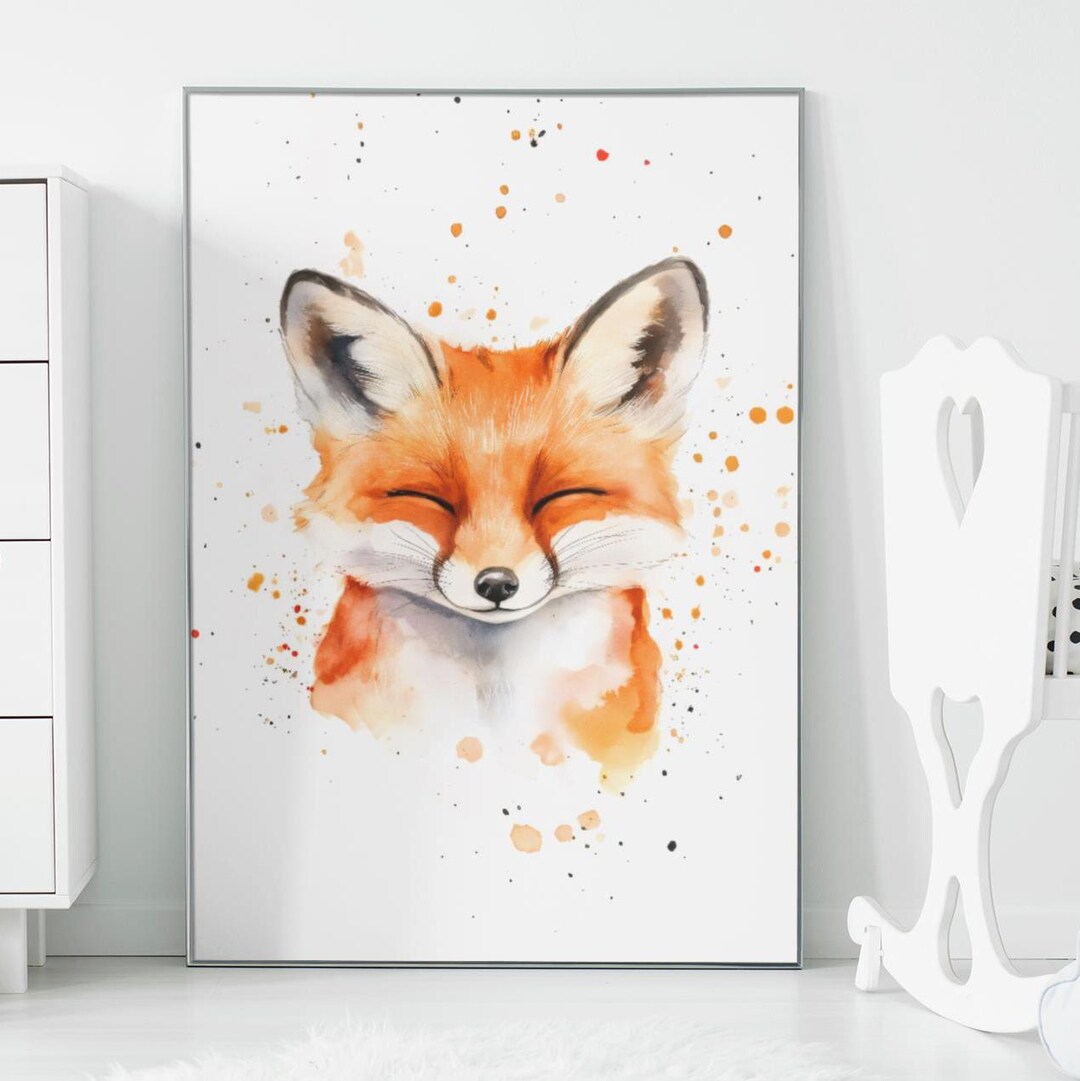 Fox Wall Art, Cute Poster, Animal Nursery Decor, Kid's Room Poster, Fox ...