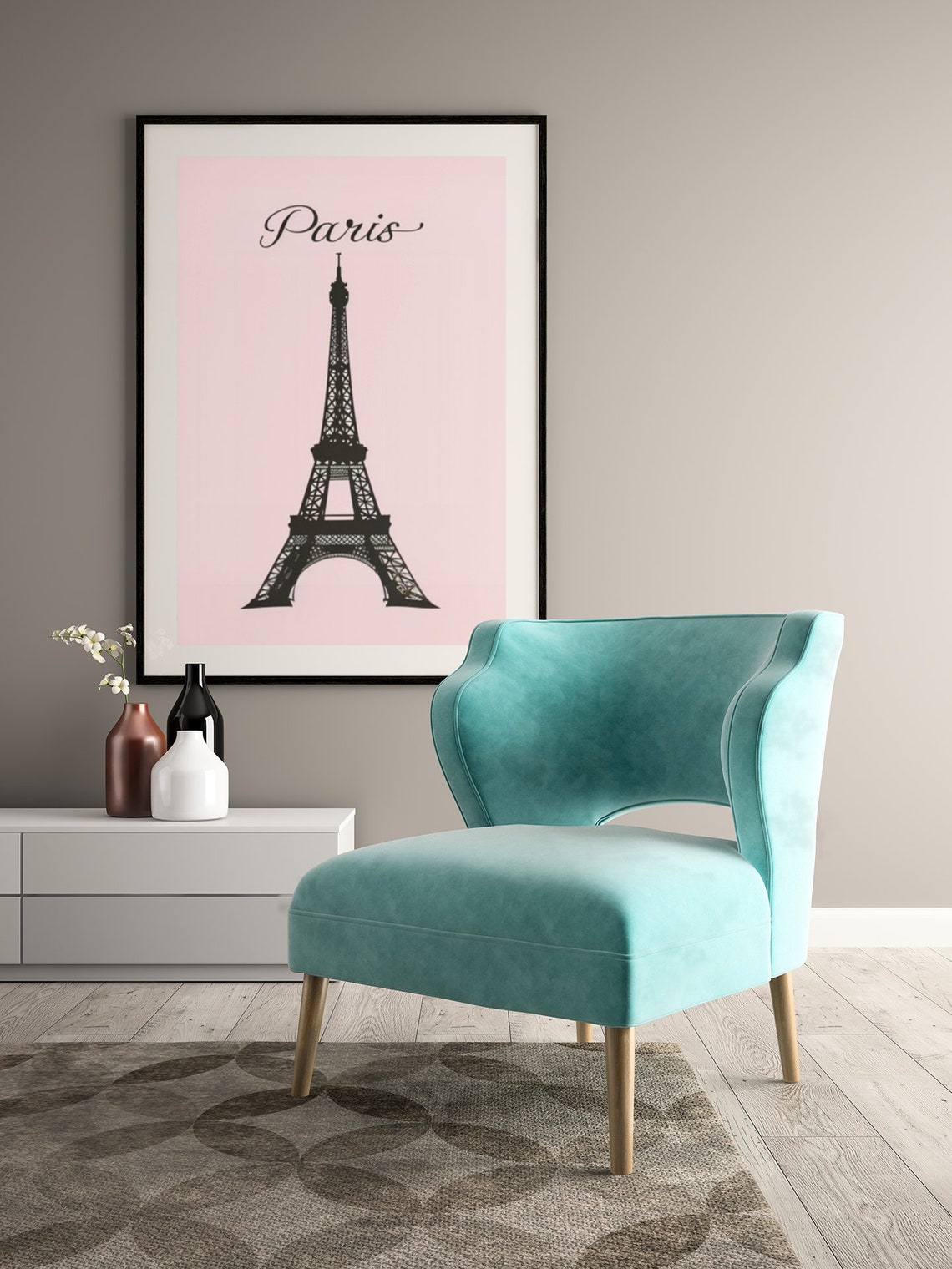 Paris Wall Art, France Eiffel Tower Poster, Cute Nursery Decor, Kid's ...