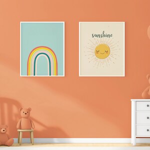 Sunshine Wall Art, Cute Poster Sun, Nursery Decor, Kid's Room Poster ...