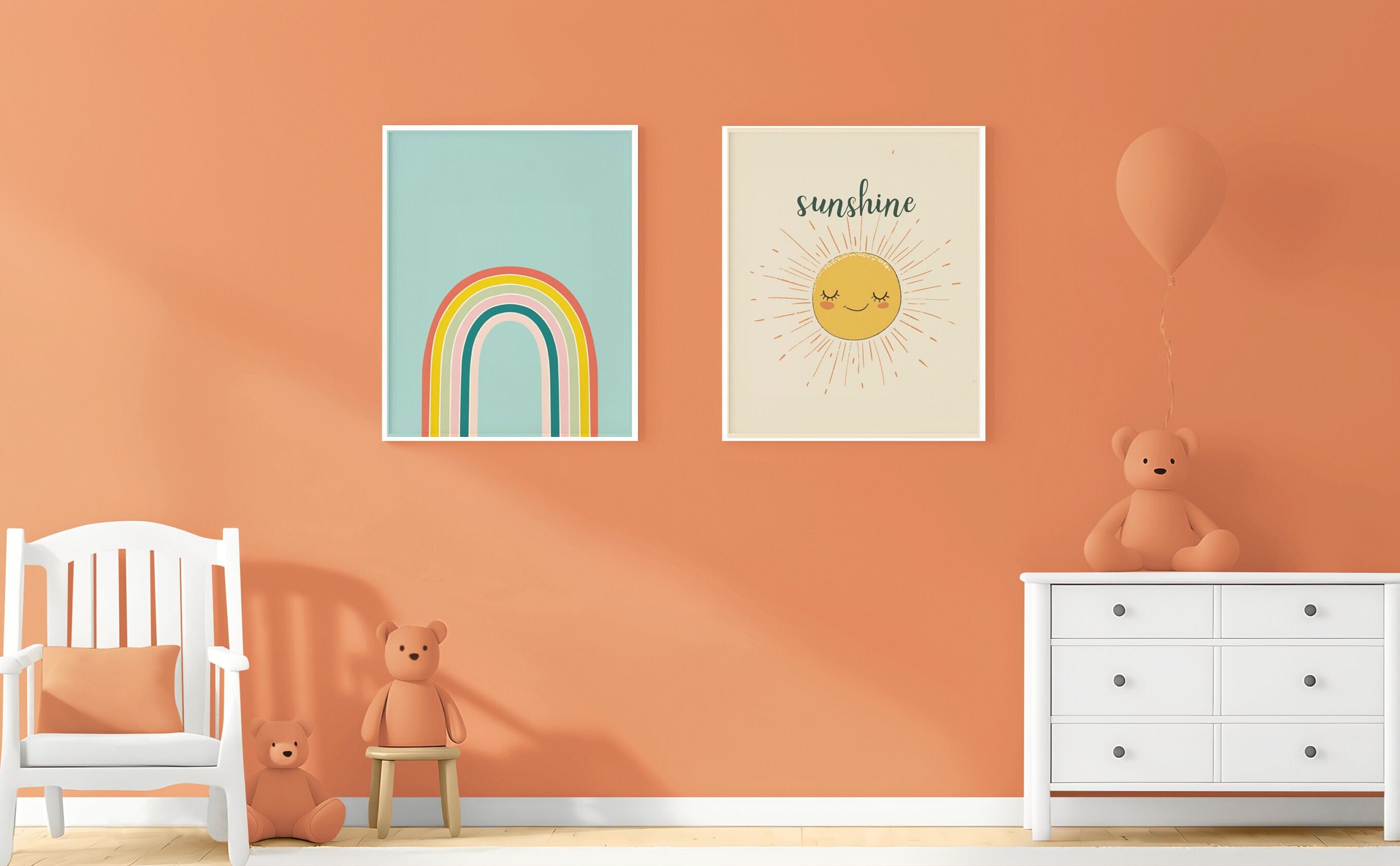 Sunshine Wall Art, Cute Poster Sun, Nursery Decor, Kid's Room Poster ...