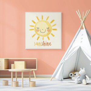 Sunshine Wall Art, Sun Cute Poster, Nursery Decor, Kid's Room Poster ...