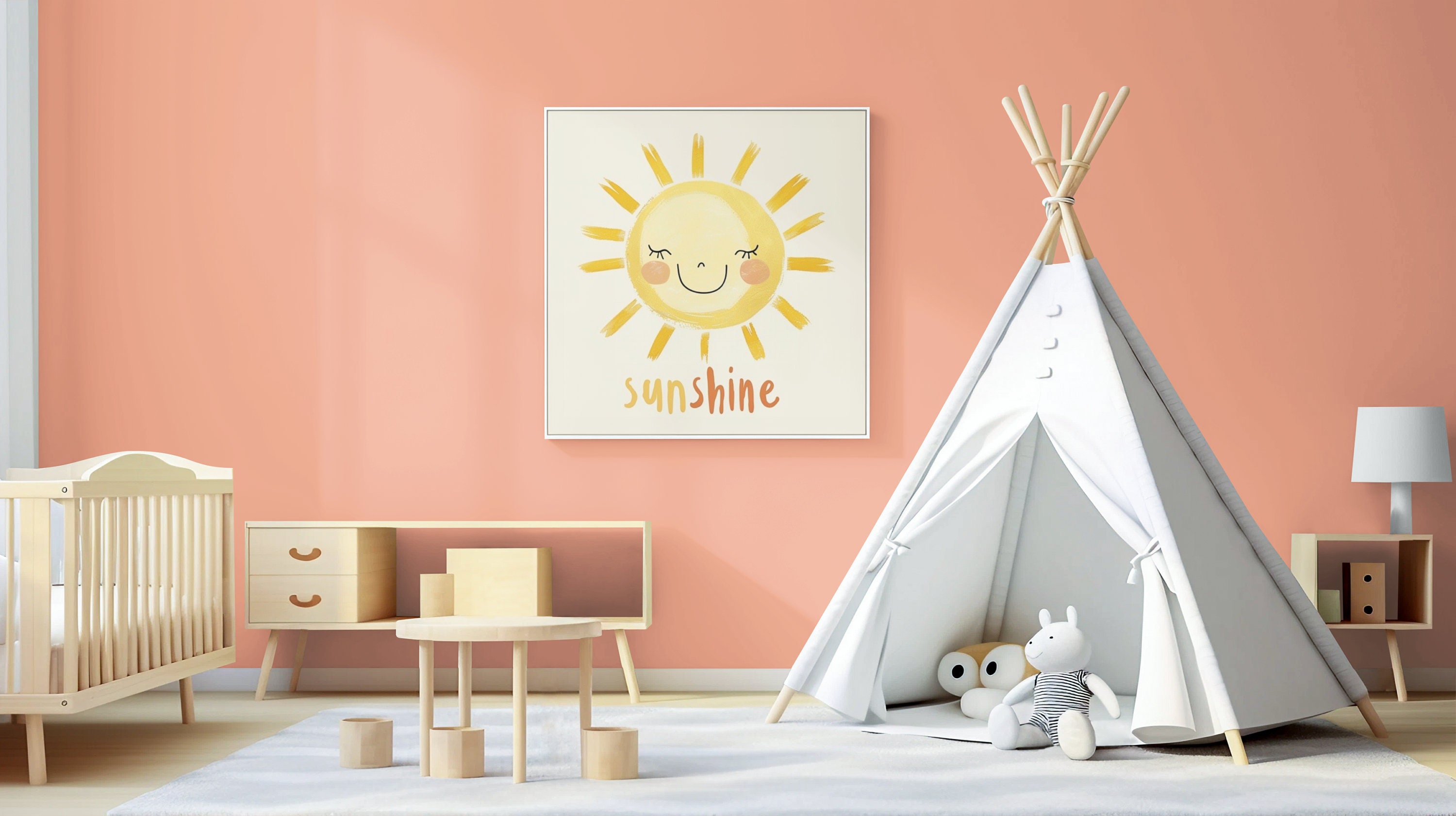 Sunshine Wall Art, Sun Cute Poster, Nursery Decor, Kid's Room Poster ...