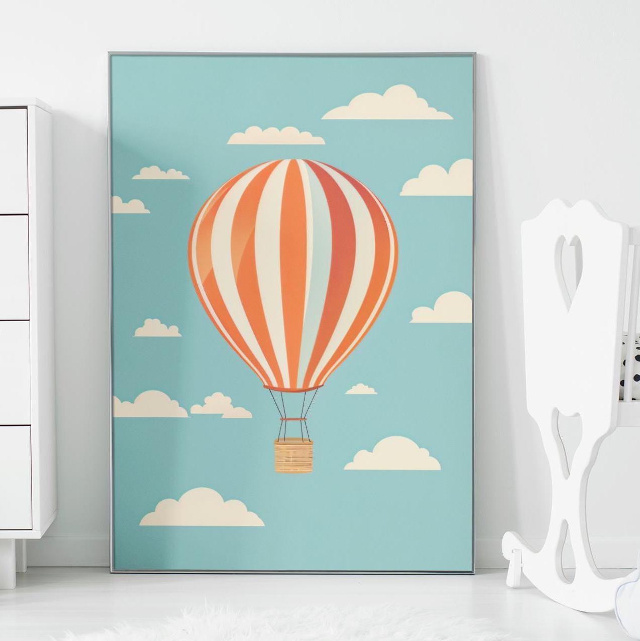 Hot Air Balloon Wall Art, Cute Poster, Nursery Decor, Hot Air Balloon ...