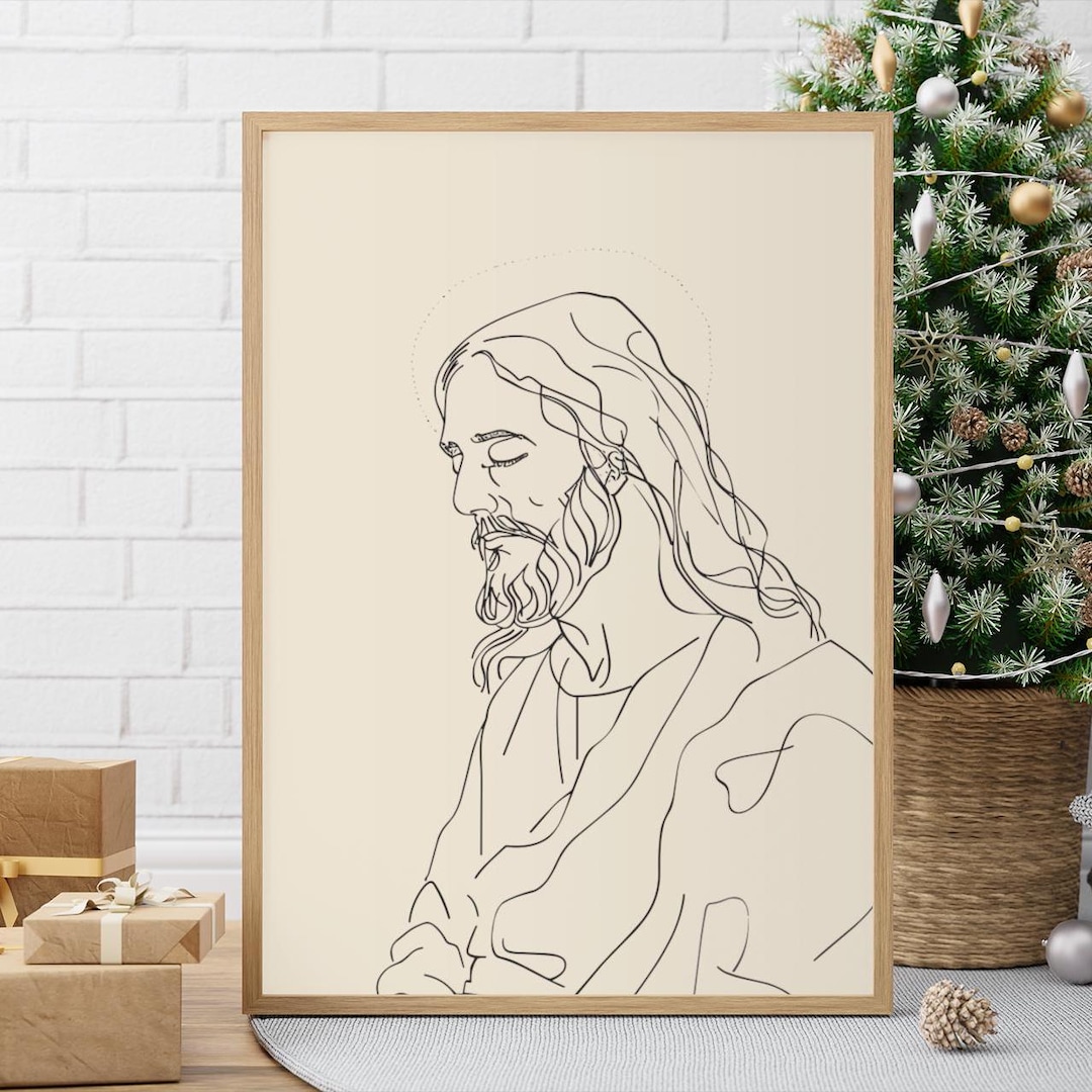 Jesus Wall Art, Minimalist Poster, Christmas Nursery Decor, Christian ...