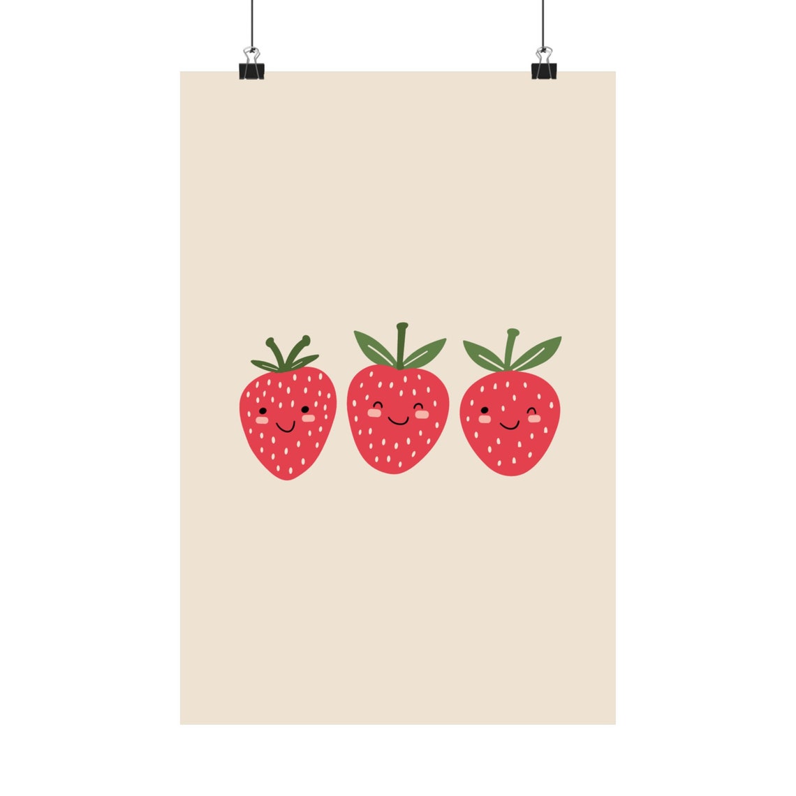 Strawberry Wall Art, Cute Poster, Strawberry Nursery Decor, Kid's Room ...