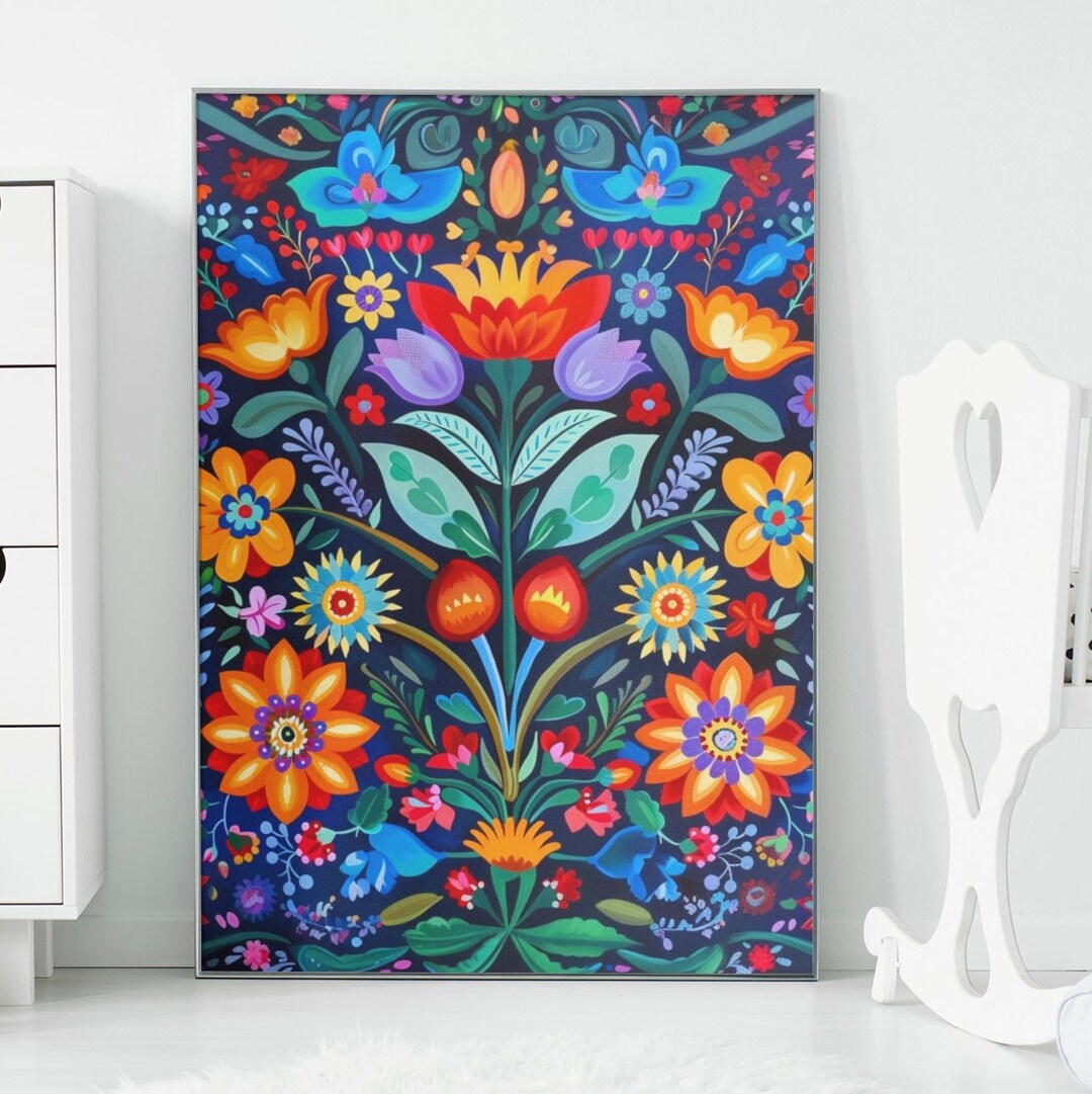 Boho Flowers Wall Art, Cute Poster, Nursery Decor, Kid's Room Poster ...
