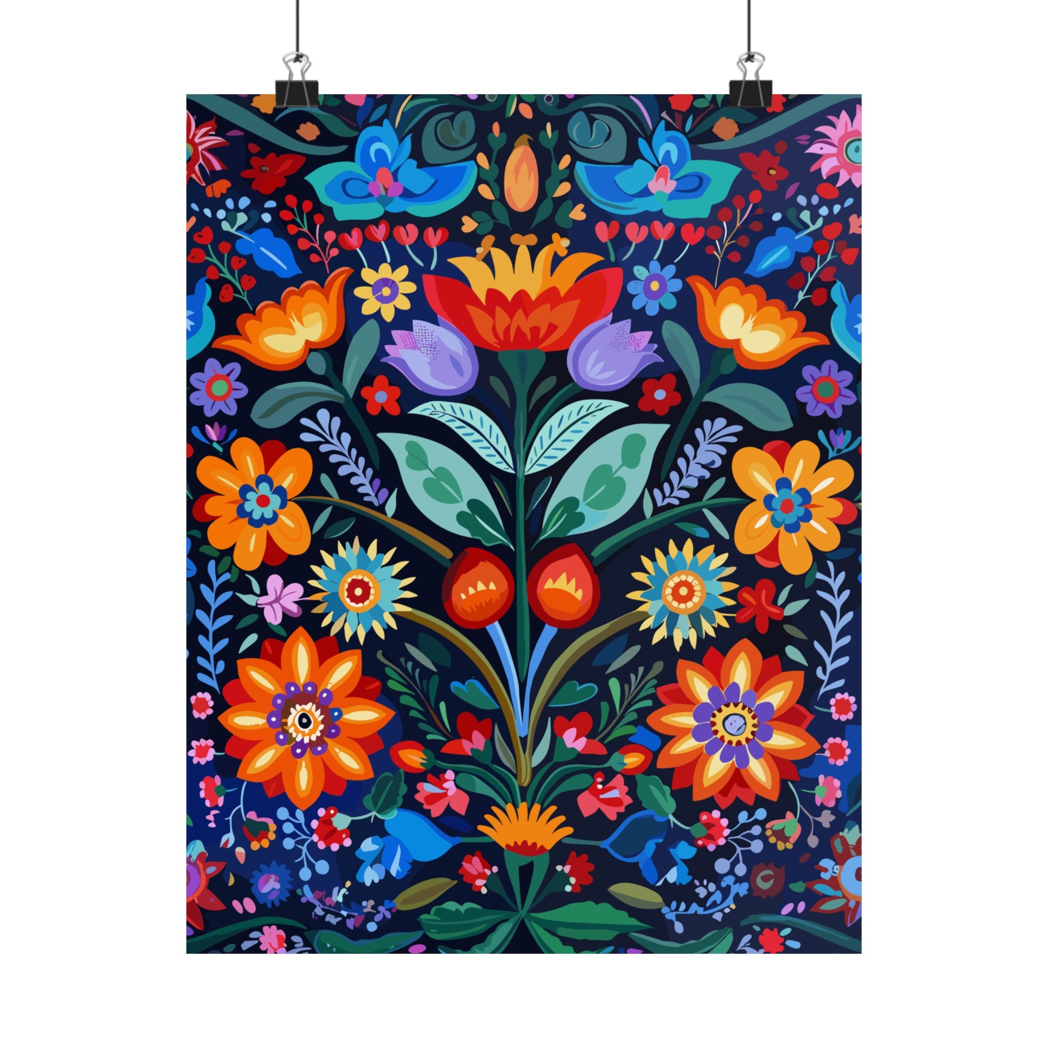 Boho Flowers Wall Art, Cute Poster, Nursery Decor, Kid's Room Poster ...