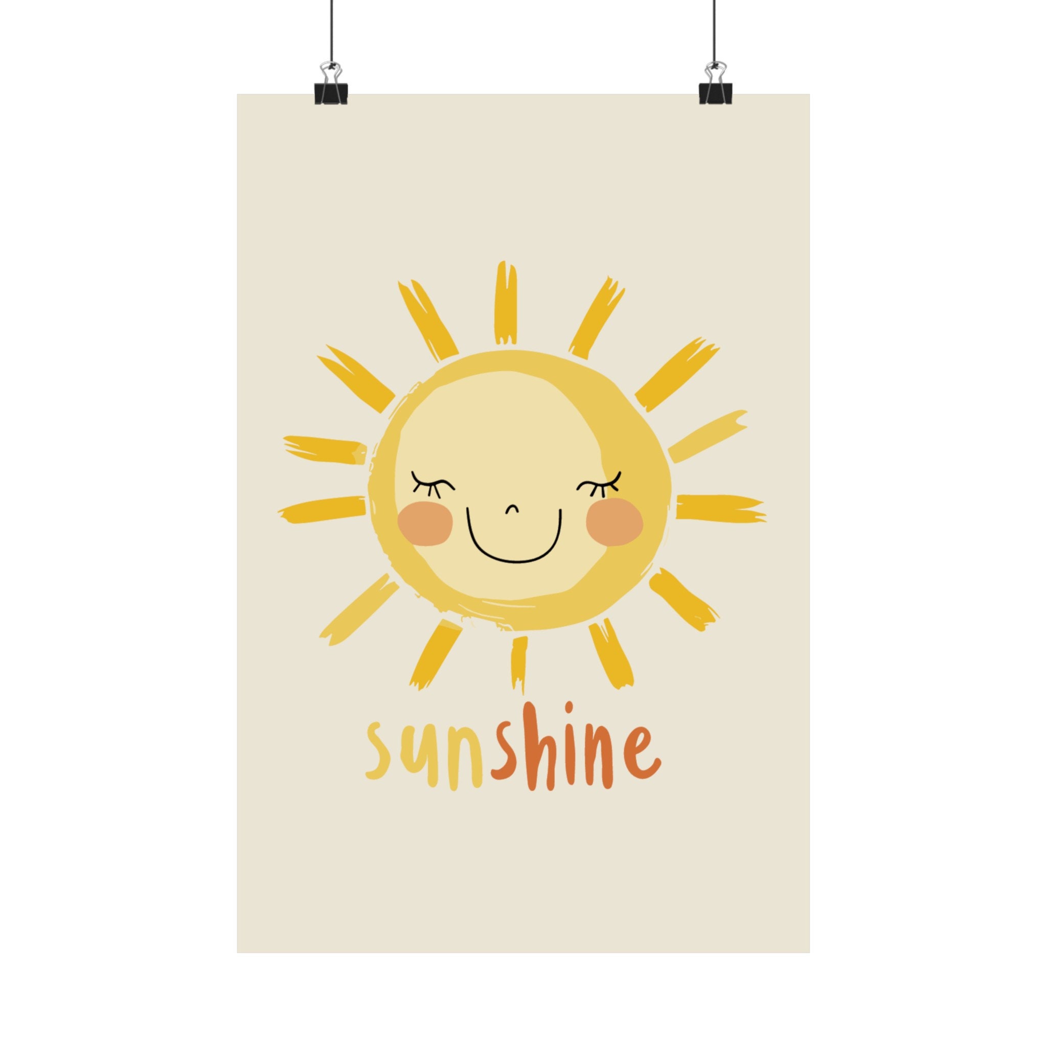 Sunshine Wall Art, Sun Cute Poster, Nursery Decor, Kid's Room Poster ...