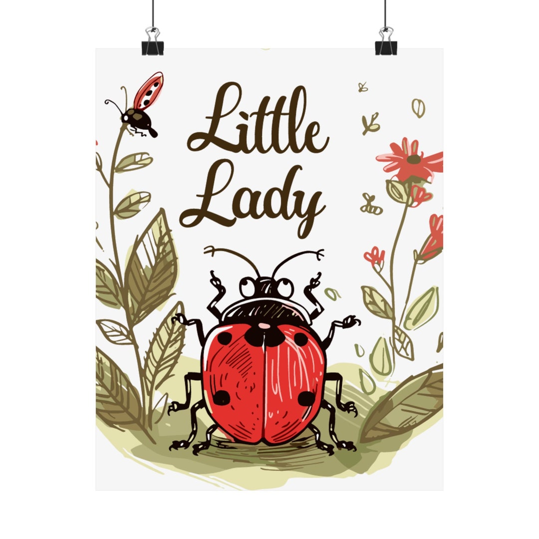 Little Lady Bug Art, Cute Poster, Colorful Nursery Decor, Teens Kid's ...