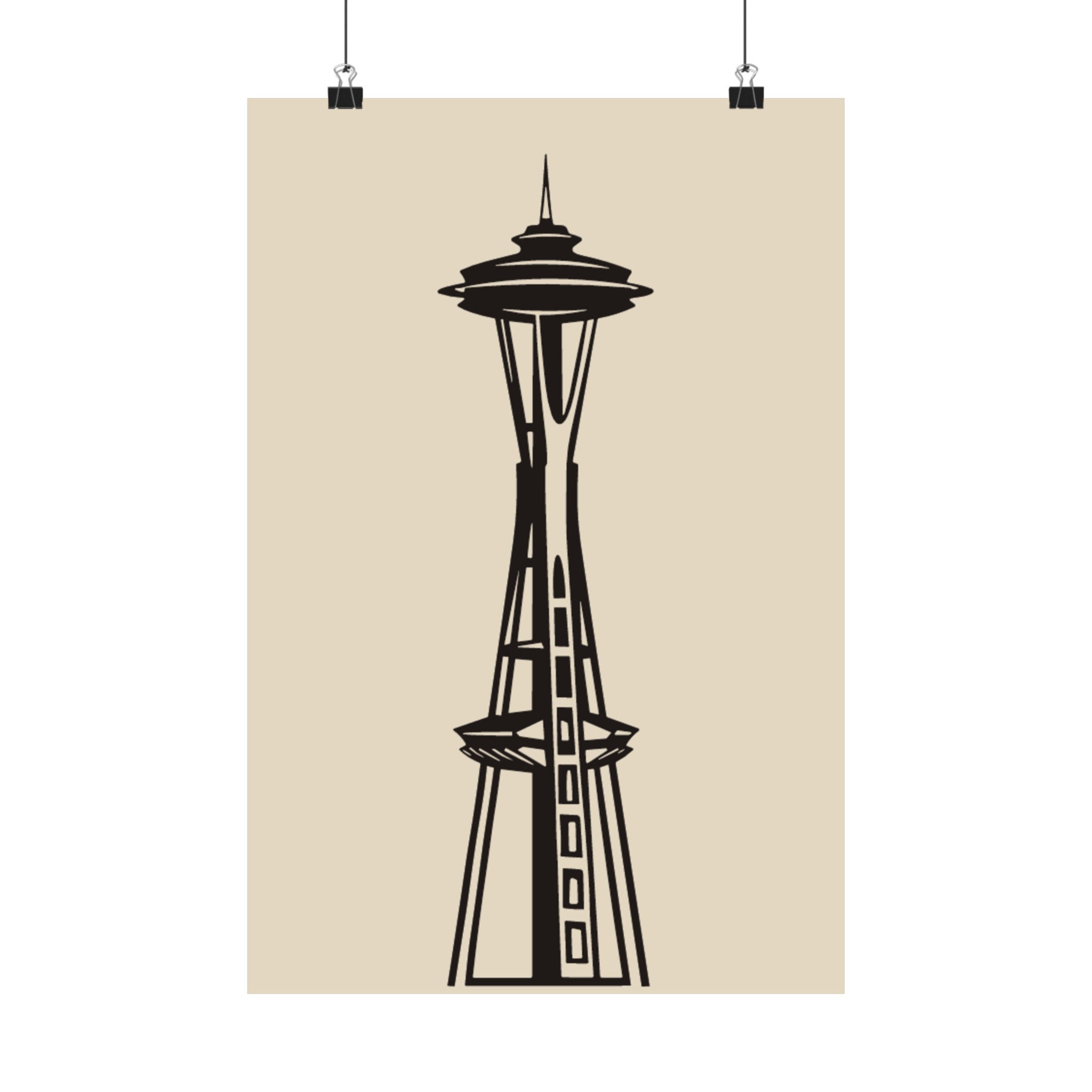 Seattle Space Needle Wall Art, Cute Poster, Landmark Nursery Decor, Kid ...