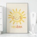 Sunshine Wall Art, Sun Cute Poster, Nursery Decor, Kid's Room Poster ...