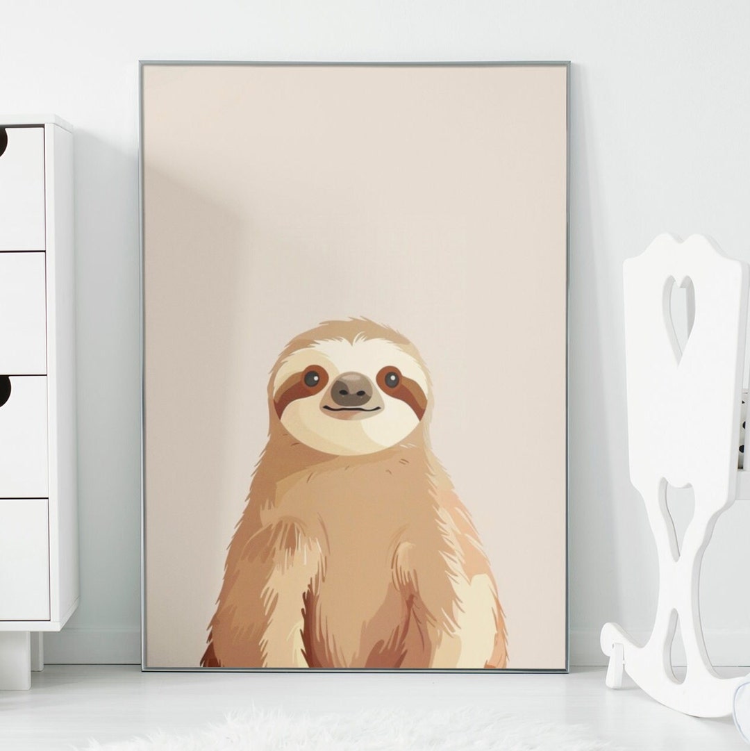 Sloth Wall Art, Cute Poster, Nursery Decor, Kid's Room Poster, Sloth ...