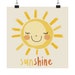 Sunshine Wall Art, Sun Cute Poster, Nursery Decor, Kid's Room Poster ...