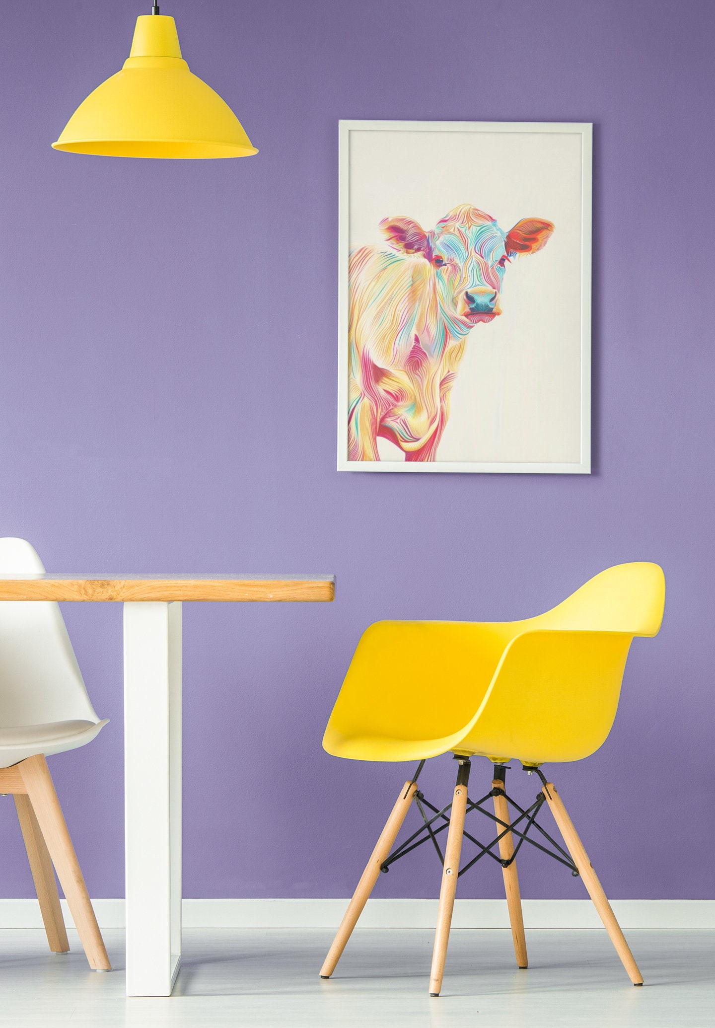 Colorful Cow Wall Art, Cute Poster, Nursery Decor, Kid's Room Poster ...